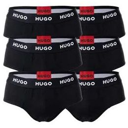 Slip Hugo "Slip 6er Pack", Herren, Gr. L, schwarz, Obermaterial: 95% Baumwolle CO. 5% Elasthan EL., Unterhosen Slip