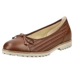 Ballerina Gabor "Gabor Ballerinas Glattleder", Damen, Gr. 38, cognac, Glattleder, Schuhe Ballerina