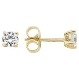 Paar Ohrstecker Firetti "Schmuck Geschenk Gold 333 Ohrschmuck Ohrringe Solit&auml;r Lab Grown", gelbgoldfarben, Ohrringe, Damen, 4mm, 0,5 VS = sehr kleine Einschl&uuml;sse, Diamanten Gelbgold 333, Diamanten, Gelbgold 333, mit Brillanten