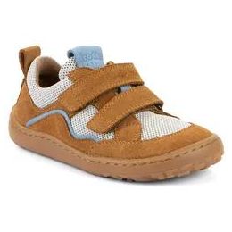 Sneaker froddo "Barefoot Base", Damen, Gr. 29, cognac, Leder, Textil, Schuhe Sneaker, Klettschuh, Freizeitschuh, Barfu&szlig;schuh mit Klettverschluss