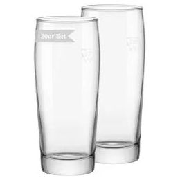 Bierglas Van Well "Willi Becher geeicht 0,25 l 120er Set transparent", bunt (transparent), B:6,5cm H:14,3cm &Oslash;:6,5cm, Glas, Trinkgef&auml;&szlig;e, Sp&uuml;lmaschinenfest, Geeicht