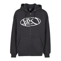 Kapuzenpullover K1x "K1x Herren KXM241-061-1 K1x Badge Zip Hoody", Herren, Gr. XS, schwarz, 70% Baumwolle, 30% Polyester, mehrfarbig, normal, ohne Ausschnitt, Pullover Kapuzenpullover
