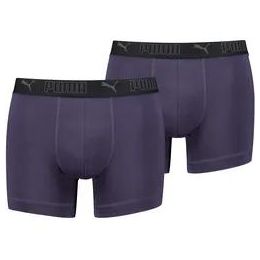 Boxershorts Puma "Puma MEN SPORT MICROFIBER BOXERS", Herren, Gr. M, deep plum, Obermaterial: 88% Polyester, 12% Elasthan, normal, Unterhosen, mit Logo-Bund