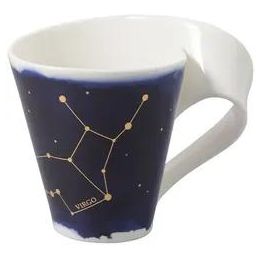 Villeroy & Boch Tasse VILLEROY & BOCH "Tasse Jungfrau NewWave Stars 300 ml wei&szlig;-blau", bunt (wei&szlig;, blau), Porzellan, Trinkgef&auml;&szlig;e, Tasse