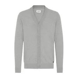 !Solid Strickjacke SOLID "Strickjacke SDAkalma", Herren, Gr. L, grau (gray melange), Obermaterial: 70% Baumwolle CO recyc.. 30% Polyester Pol. recyc.., Strickjacken Strickjacke