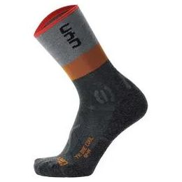 Kurzsocken uyn "Socken 1er Pack", Herren, Gr. 39-41, grau (grau, orange), Obermaterial: 50% Polyamid PA. 47% Lyocell CLY. 3% Elasthan EL., Socken