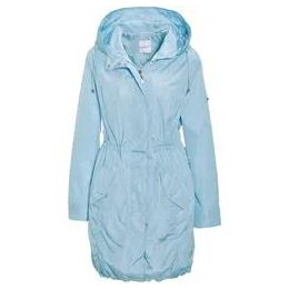 Kurzjacke GOLDNER "Kurzgr&ouml;&szlig;e Trendiger leichter Regen Parka aus funktionalem Material", Damen, Gr. 24, blau (eisblau), Obermaterial: 100% Polyamid PA., normal, Sonstiges, Jacken Kurzjacke, Ohne