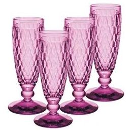 Villeroy & Boch Sektglas VILLEROY & BOCH "Sektgl&auml;ser Boston Coloured 145 ml 4er Set", pink (berry), Glas, Trinkgef&auml;&szlig;e