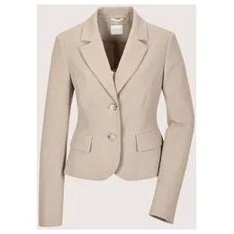 Madeleine Mode Jackenblazer MADELEINE "Blazer Eleganter Einreiher mit Reverskragen", Damen, Gr. 40, beige (cappuccino), Obermaterial: 55% Polyester PES. 43% Baumwolle CO. 2% Elasthan EL., Modern, normal, Blazer, Strucksturjersey