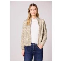 Cardigan Street One, Damen, Gr. 40, cotton beige, Stoff, 73% Polyester, 25% Viskose, 2% Elasthan, gemustert, normal normal, hoch geschlossener Ausschnitt, B&uuml;ndchen, Strickjacken, mit Struktur-Muster