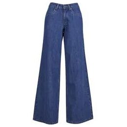Bequeme Jeans Urban Classics "Urban Classics Damen Ladies Mid Waist Wide Denim", Damen, Gr. 30, Normalgr&ouml;&szlig;en, midindigo washed, 100% Baumwolle, unifarben, Jeans