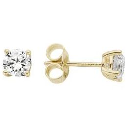 Paar Ohrstecker Firetti "Schmuck Geschenk Gold 333 Ohrschmuck Ohrringe Solit&auml;r Lab Grown", gelbgoldfarben, Ohrringe, Damen, 4,5mm, 0,75 VS = sehr kleine Einschl&uuml;sse, Diamanten Gelbgold 333, Diamanten, Gelbgold 333, mit Brillanten