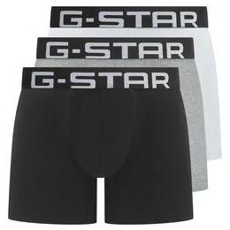 G-Star Raw Boxershorts G-STAR "Boxershort OAK Trunk 3-pack 3er Pack", Damen, Gr. M, bunt (wei&szlig;, grau, schwarz), Obermaterial: 95% Baumwolle CO. 5% Elasthan EL., Unterhosen