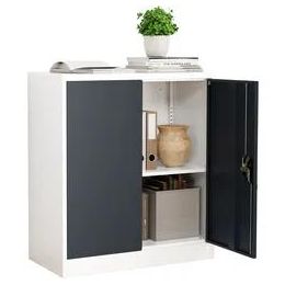 Aktenschrank Vcm "B&uuml;roschrank Stahlschrank abschlie&szlig;bar Malivo 2fach", schwarz (wei&szlig;, anthrazit), B:80cm T:40cm, Obermaterial: 100% Metall MT., Schr&auml;nke