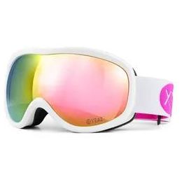 Skibrille YEAZ "Ski- und Snowboard-Brille pink/weiss STEEZE", wei&szlig;, Sportbrillen