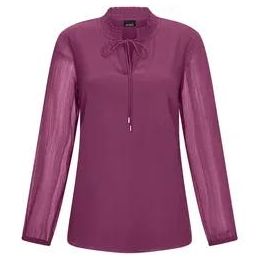 Chiffonbluse GOLDNER "Kurzgr&ouml;&szlig;e Elegante Jersey-Bluse mit Rundhals", Damen, Gr. 22, pink (beere), Obermaterial: 100% Polyester PES., Modisch, figurumspielend, Gummib&uuml;ndchen, Blusen Chiffonbluse, Gummibund