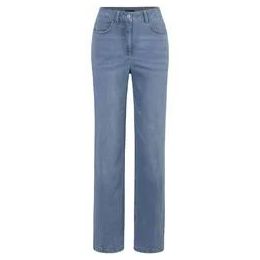 Stretch-Jeans GOLDNER "Denim Jeans mit weitem Bein", Damen, Gr. 38, N-Gr, blau (hellblau), Obermaterial: 83% Baumwolle CO. 15% Polyester PES. 2% Elasthan EL., Jeans