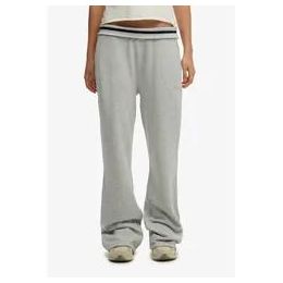Sweathose Superdry "ESSENTIAL LOGO LR FLARE JOGGER", Damen, Gr. M, N-Gr, glacier grau marl, Jersey, Obermaterial: 60% Baumwolle, 40% Polyester, meliert, slim fit lang, Hosen Sweathose