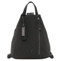 Rucksack SURI FREY "Rucksack SFY Romy", Damen, Gr. B/H/T: 30cm x 33cm x 18cm, grau (schwarzgrau 840), Obermaterial: 60% Polyurethan PU. 40% Polyester PES., Rucks&auml;cke Rucksack