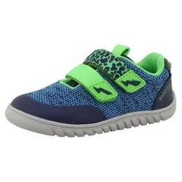 Barfu&szlig;schuh Lurchi "Benny Barefoot", Kinder, Gr. 30, blau, lime, Textil, Schuhe Barfu&szlig;schuh, Halbschuh, Klettschuh, Gr&ouml;&szlig;enschablone zum Download