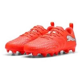 Fu&szlig;ballschuh Puma "FUTURE 9 PLAY FG/AG JR", Kinder, Gr. 36, glowing rot, Puma wei&szlig;, Puma schwarz, Puma silber, Synthetik, Schuhe Fu&szlig;ballschuh, mit Nockensohle f&uuml;r Rasen- und Kunstrasenpl&auml;tze, mit Schn&uuml;rung