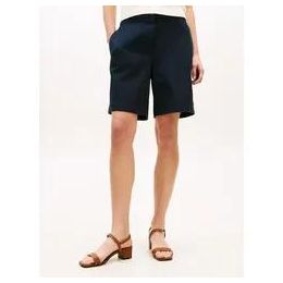 Chinoshorts Tommy Hilfiger "CO GMD BLEND CHINO SHORT", Damen, Gr. 34, N-Gr, schwarz night navy, Web, Obermaterial: 65% Baumwolle, 33% Lyocell, 2% Elasthan, unifarben, gerade kurz, Hosen Chinoshorts, mit gekn&ouml;pften Ges&auml;&szlig;taschen, Regular Fit