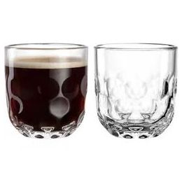 Latte-Macchiato-Glas Leonardo "Kaffeegl&auml;ser (1) Gocce 220 ml 2er Set transparent", bunt (transparent), 2 tlg., Glas, Trinkgef&auml;&szlig;e, Latte-Macchiato-Glas