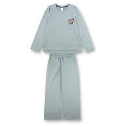 Schlafanzug Sanetta "Pyjama Pyjama long uni", M&auml;dchen, Gr. 176, gr&uuml;n (hellgr&uuml;n), Obermaterial: 100% Baumwolle CO., Homewear-Sets Schlafanzug