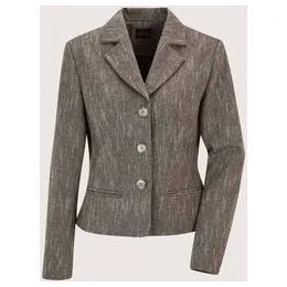 Madeleine Mode Jackenblazer MADELEINE "Kurzblazer Taillierter Businessblazer mit Reverskragen", Damen, Gr. 42, wei&szlig; (cappuccino, wollwei&szlig;, melange), Obermaterial: 42% Wolle mw. 30% Polyester PES. 15% Baumwolle CO. 9% Polyamid PA. 4% sonstige Fasern AF., Modern, Blazer, Italienische Garnmischung