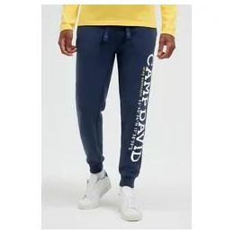 Sporthose CAMP DAVID, Herren, Gr. S, Normalgr&ouml;&szlig;en, harbour blau, Sweatware, Material: 65% Baumwolle, 35% Polyester, bedruckt, relaxed fit lang, Hosen Sporthose, mit Elastikbund und Kordel