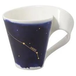 Villeroy & Boch Tasse VILLEROY & BOCH "Tasse Widder NewWave Stars 300 ml wei&szlig;-blau", bunt (wei&szlig;, blau), Porzellan, Trinkgef&auml;&szlig;e, Tasse