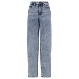 Bequeme Jeans Urban Classics "Urban Classics Damen Ladies Wide Leg Slit Denim", Damen, Gr. 30, Normalgr&ouml;&szlig;en, tinted lightblau washed, 100% Baumwolle, unifarben, Jeans