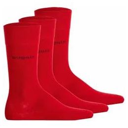 Kurzsocken Bugatti "Socken 3er Pack", Herren, Gr. 43-46, rot, Obermaterial: 78% Baumwolle CO. 20% Polyamid PA. 2% Elasthan EL., Socken