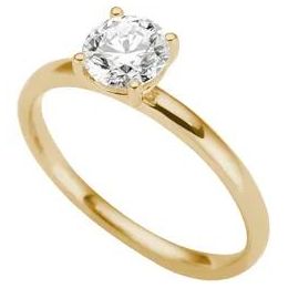 Goldring Firetti "Schmuck Geschenk Gold 333 Vorsteckring Verlobung Solit&auml;r Lab Grown" Gr. 18, gelbgoldfarben, Fingerringe, Damen, 18, 0,75 VS = sehr kleine Einschl&uuml;sse, Diamanten Gelbgold 333, 1,6mm, Diamanten, Gelbgold 333, Goldring, mit Brillant