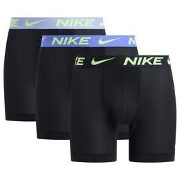 Boxershorts Nike UNDERWEAR "BOXER BRIEF 3PK", Herren, Gr. L, 3 Stk., ewe schwarz, lght thistle, saphir, anthracit, Jersey, Obermaterial: 90% Polyester, 10% Elasthan, unifarben, k&ouml;rpernah, Unterhosen, mit Nike Logo-Elastikbund