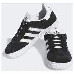 Sneaker Adidas ORIGINALS "GAZELLE", M&auml;dchen, Gr. 30, schwarz-wei&szlig; (core schwarz, cloud wei&szlig;, gold metallic), Leder, Synthetik, Schuhe Sneaker, f&uuml;r Kinder