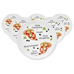 Pizzateller Van Well "Pizzateller Margherita &oslash; 30,5 cm 6er Set bunt", bunt, L:30,5cm, Speiseteller