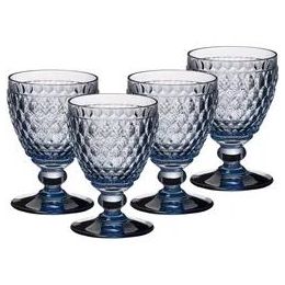 Villeroy & Boch Wei&szlig;weinglas VILLEROY & BOCH "Wei&szlig;weingl&auml;ser Boston Coloured 230 ml 4er Set", blau, Glas, Trinkgef&auml;&szlig;e, Wei&szlig;weinglas