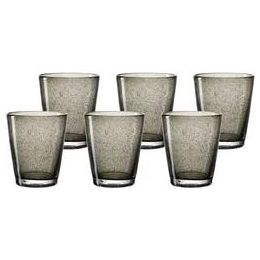 Glas Leonardo "Trinkgl&auml;ser Burano 330 ml 6er Set grau", grau, Glas, Trinkgef&auml;&szlig;e, GlaeserSet Trinkglas