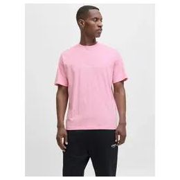 Jack & Jones T-Shirt JACK & JONES "JJESOHO TEE SS CREW NECK NOOS", Herren, Gr. S, prism pink, Single Jersey, Obermaterial: 100% Baumwolle, bedruckt, relaxed fit normal, Rundhals, Shirts T-Shirt, Baumwolle, relaxed fit