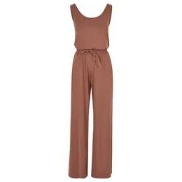 Jumpsuit Urban Classics "Urban Classics Damen Ladies Long Sleevless Modal Jumpsuit", Damen, Gr. 4XL, US-Gr&ouml;&szlig;en, terracotta, 77% Modal, 23% Polyester, unifarben, loose fit, Overalls Jumpsuit