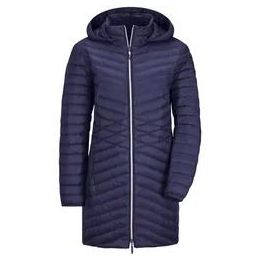 Winterjacke GOLDNER "Gef&uuml;tterter langer Mantel mit Kapuze", Damen, Gr. 42, blau (marine), Obermaterial: 100% Polyamid PA., Modisch, gerade, Jacken Winterjacke, mit femininer Steppung