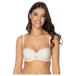 Balconnet-BH Viania "Balconette B&uuml;gel BH Carmen", Damen, Gr. 75, Cup A, beige (cream), Spitze, Obermaterial: 72% Polyamid PA. 16% Polyester PES. 12% Elasthan EL., BHs