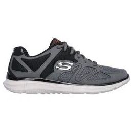 Sneaker Skechers "VERSE-FLASH POINT", Herren, Gr. 46, dunkelgrau, Leder, Textil, Schuhe Sneaker, Freizeitschuh, Halbschuh, Schn&uuml;rschuh mit Memory Foam-Ausstattung
