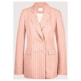 Madeleine Mode Jackenblazer MADELEINE "Streifenblazer Langer Streifenblazer", Damen, Gr. 34, wei&szlig; (puderros&eacute;, wollwei&szlig;), Obermaterial: 62% Modal CMD. 16% Leinen LI. 16% Polyamid PA. 6% Polyester PES., Modern, normal, Blazer