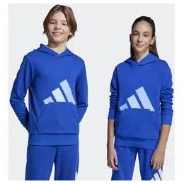 Kapuzensweatshirt Adidas SPORTSWEAR "ESSENTIALS KIDS HOODIE", M&auml;dchen, Gr. 152, royal blau, blau fusion, glow blau, Obermaterial: 55% Baumwolle, 36% Polyester, 9% Viskose, normal, Rundhals, angesetztes B&uuml;ndchen, Sweatshirts