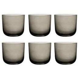 Villeroy & Boch Glas "Wassergl&auml;ser Like Glass 280 ml 6er Set", grau (smoke), 6 tlg., Glas, LIKE. BY VILLEROY & BOCH, Trinkgef&auml;&szlig;e, GlaeserSet Trinkglas