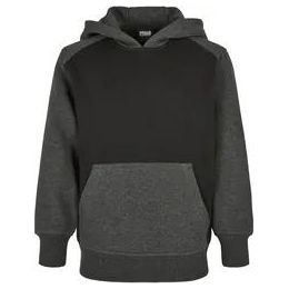 Kapuzenpullover Urban Classics "Urban Classics Herren Boys 2-Tone Fake Raglan Hoody", Jungen, Gr. 122/128, schwarz, charcoal, 65% Baumwolle, 35% Polyester, mehrfarbig, loose fit, ohne Ausschnitt, Pullover Kapuzenpullover
