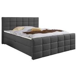 Boxbett Home Affaire, anthrazit, B:187cm L:220cm, Komplettbetten, Boxbett mit Bettkasten und Fu&szlig;teil, inkl. Topper