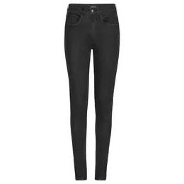 Slim-fit-Jeans oxmo "Slim-fit-Jeans OXHELLE", Damen, Gr. 27, L&auml;nge 30, schwarz (schwarz denim), Obermaterial: 68% Baumwolle CO. 27% Polyester PES. 3% Viskose CV. 2% Elasthan EL., Jeans Slim-fit-Jeans